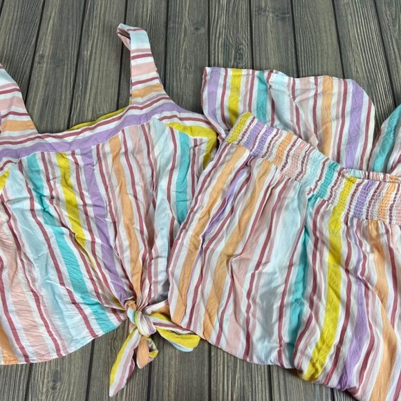 a.n.a | Pants & Jumpsuits | Striped Flowy Spring Summer Matching Set ...